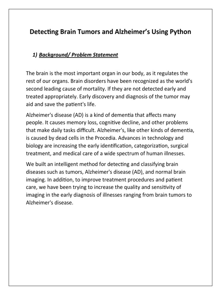46 Detecting Brain Tumors and Alzheimer's Using Python PY046 | PDF | Computers