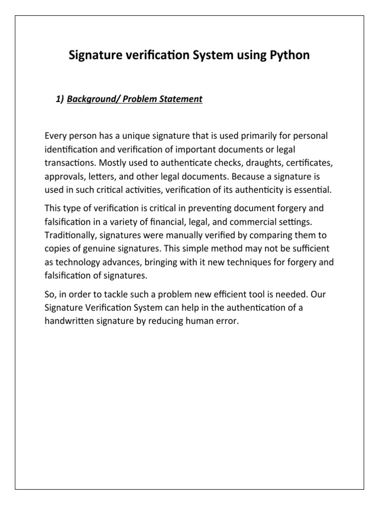 54 Signature Verification System Using Python PY054 | PDF ... 54 Signature Verification System Using Python PY054 | PDF ...