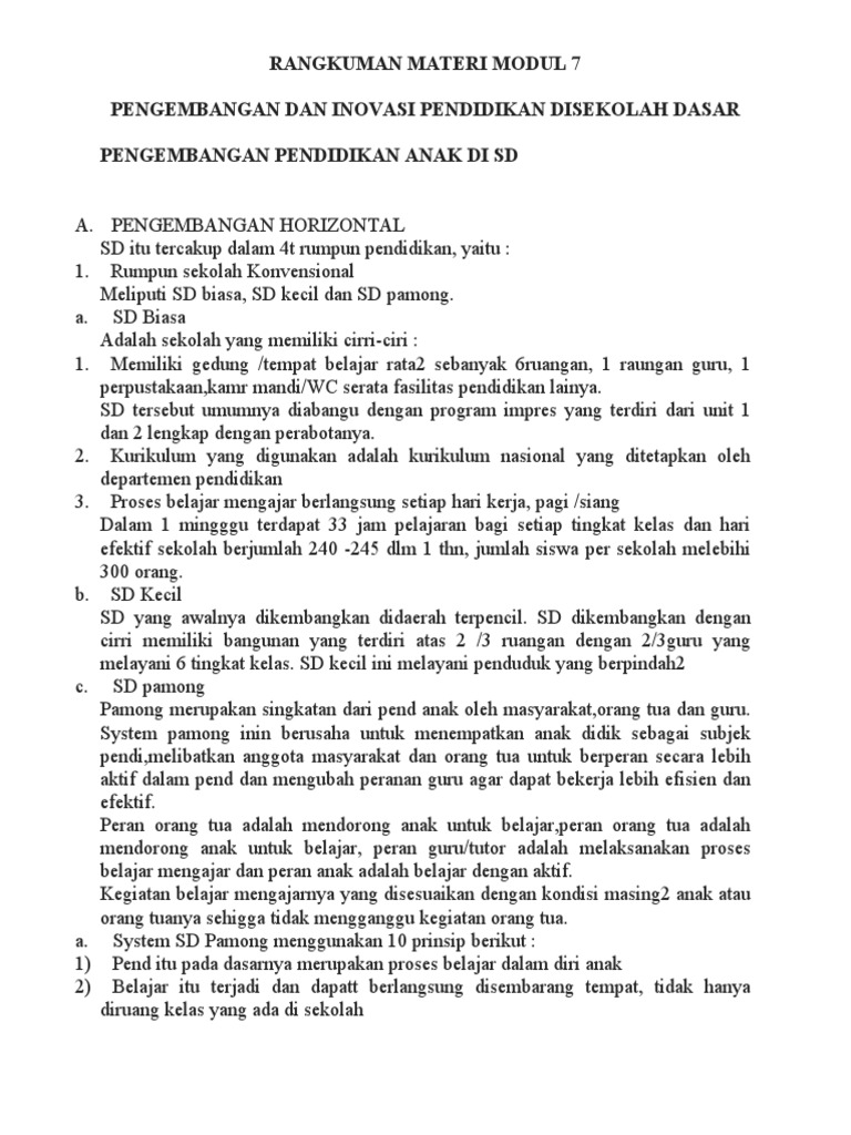 Rangkuman Materi Modul 7 | PDF