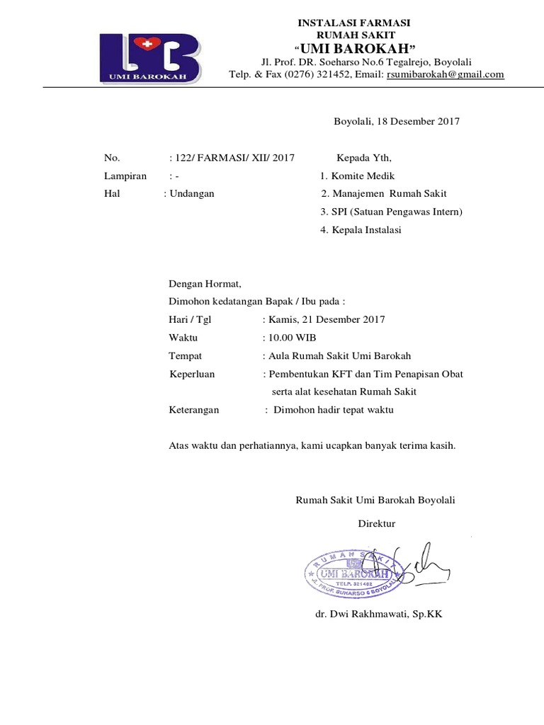 Undangan Dan Notulen Tim KFT Dan Penapisan Fix | PDF