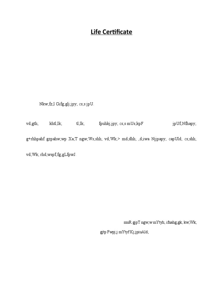 Life Certificate | PDF