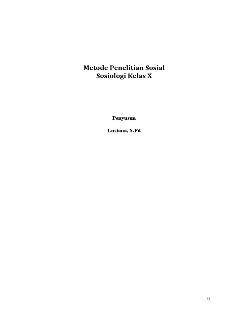Modul KD 3.4 Metode Penelitian Sosial | PDF
