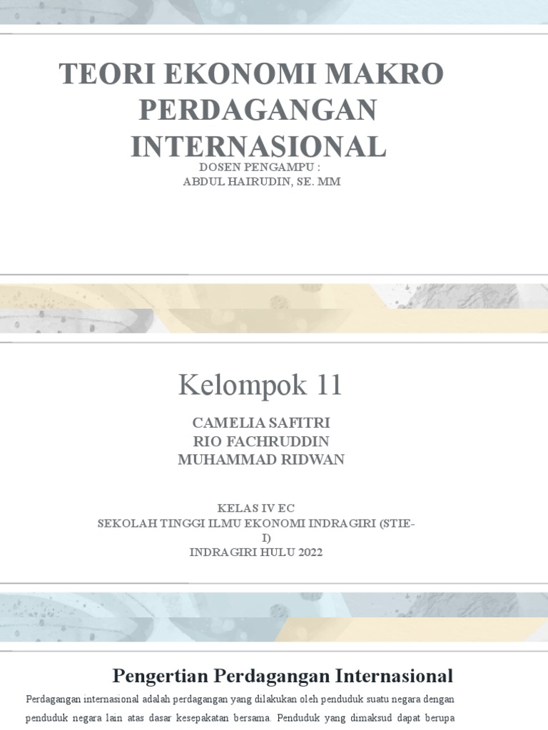 Perdagangan Internasional | PDF | Politik