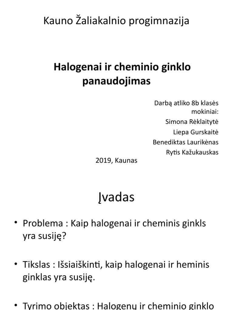Chemija. Halogenai Ir Cheminio Ginklo Panaudojimas | PDF