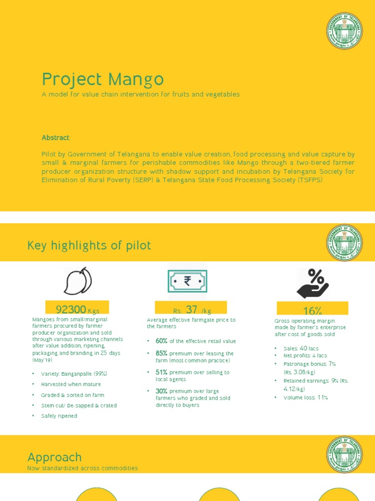 Project Mango: A Value Chain Intervention Pilot for Smallholder Mango Farmers in Telangana | PDF ...