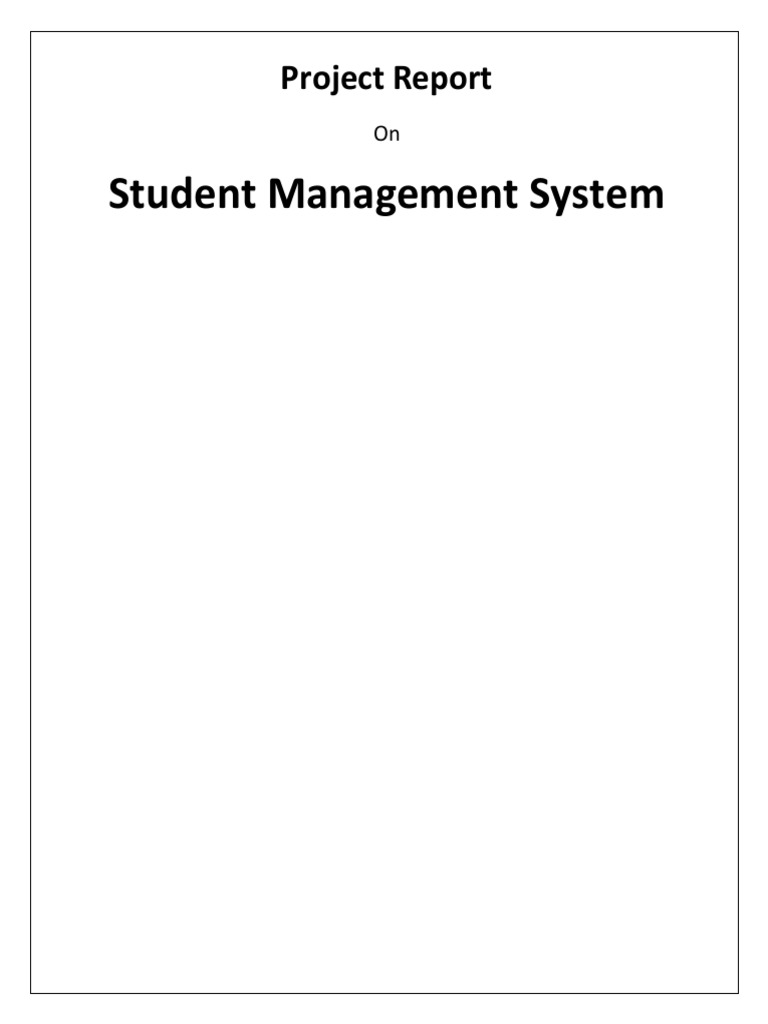 Sample Project Report Pdf For College Students
