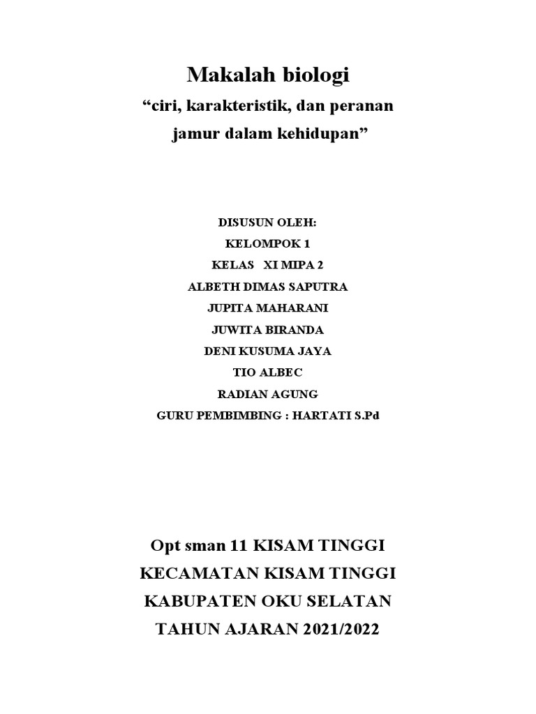 Bab 7 Ciri, Karakteristik, Dan Peranan Jamur Dalam Kehidupan | PDF ...