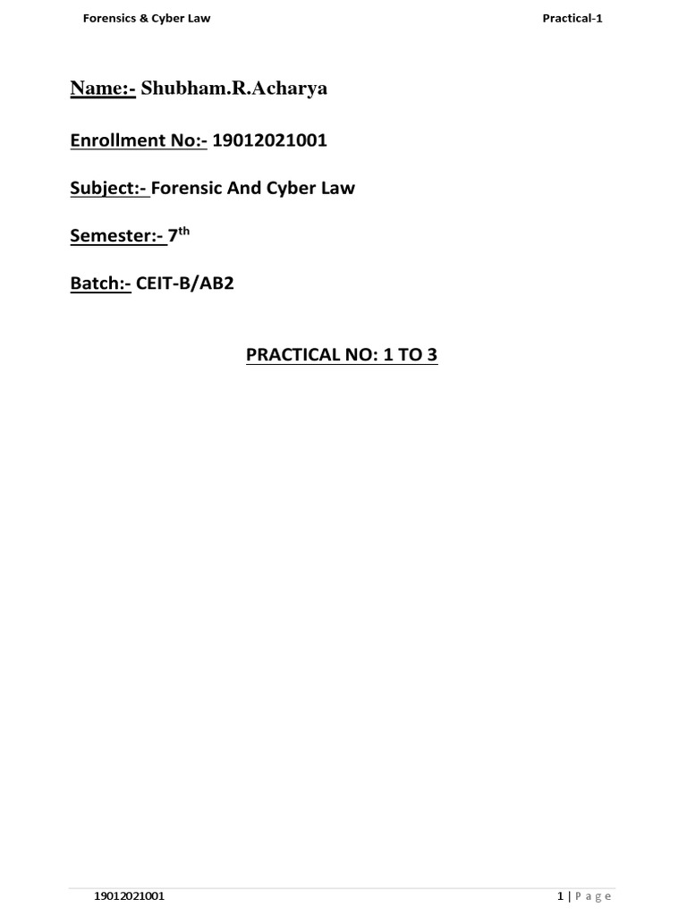 Shubham FCL Practical 1-3 PDF | PDF | World Wide Web | Internet & Web