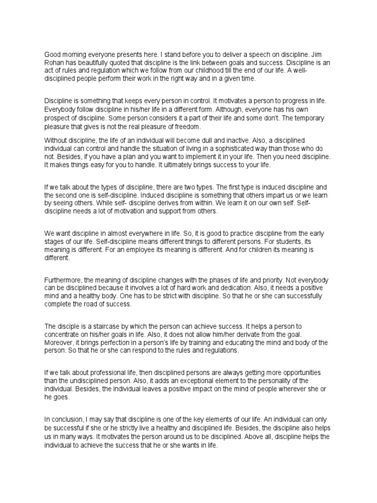 Importance of Discipline | PDF | Career & Growth