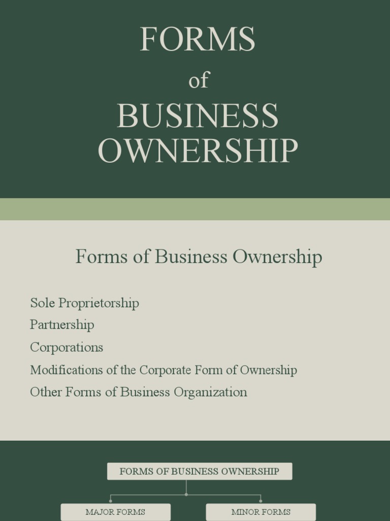 Forms of Business Ownership | PDF