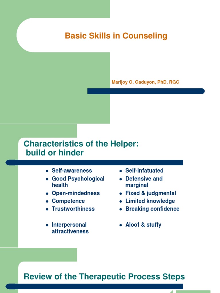 Basic Counseling Skills | PDF | Psychotherapy | Nonverbal Communication