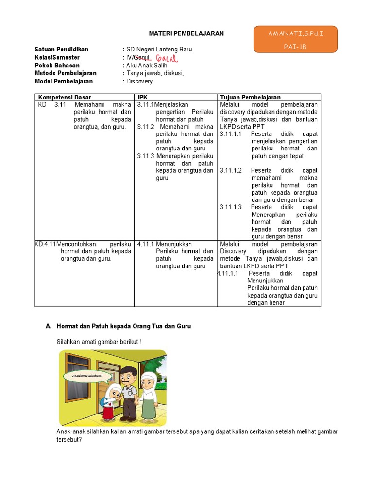Contoh Pengembangan Materi Ajar | PDF
