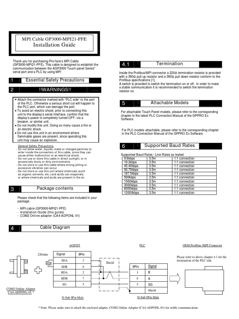 GP3000 MPI21 PFE Installation Guide | PDF | Electrical Connector ...