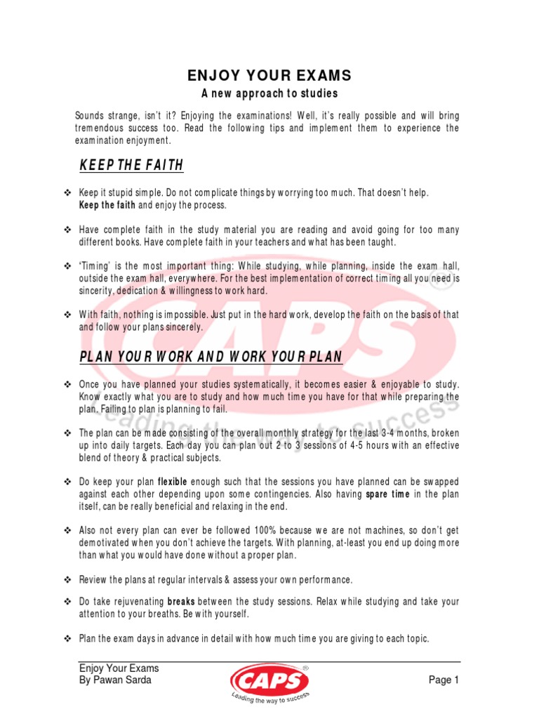 Effective Exam Preparation Tips | PDF | Test (Assessment) | Concept