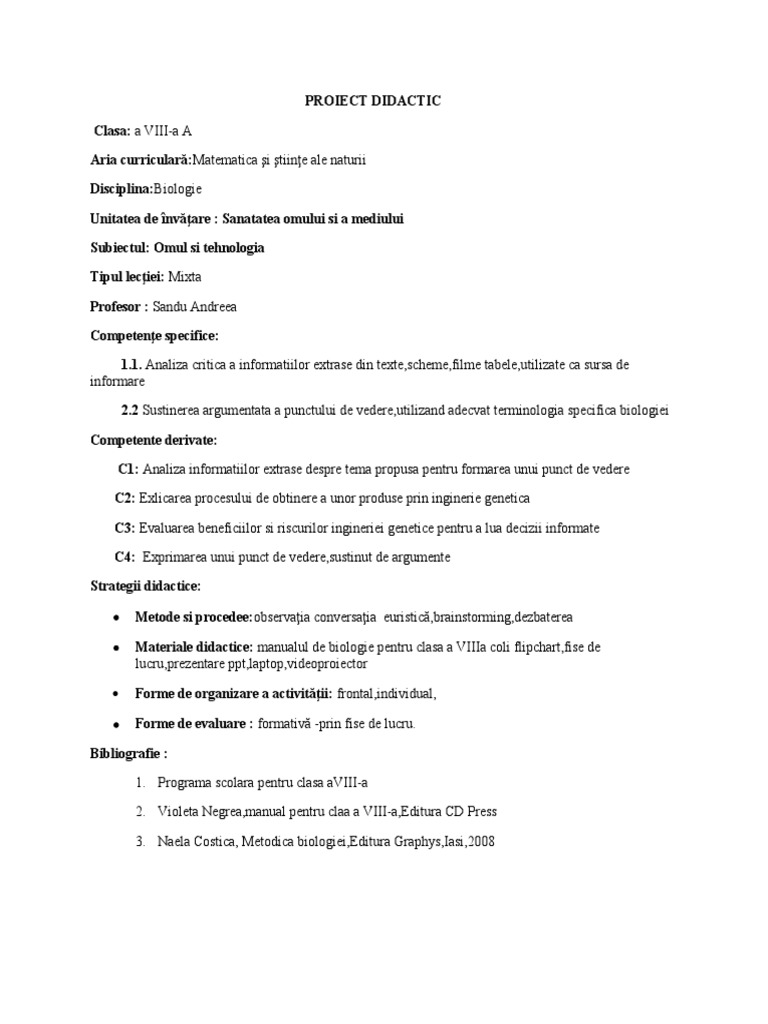 Cls. VIII Omul Si Tehnologia | PDF