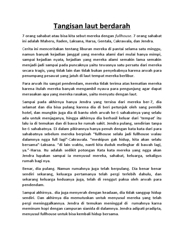 Tangisan Laut Berdarah, Kesimpulan. | PDF