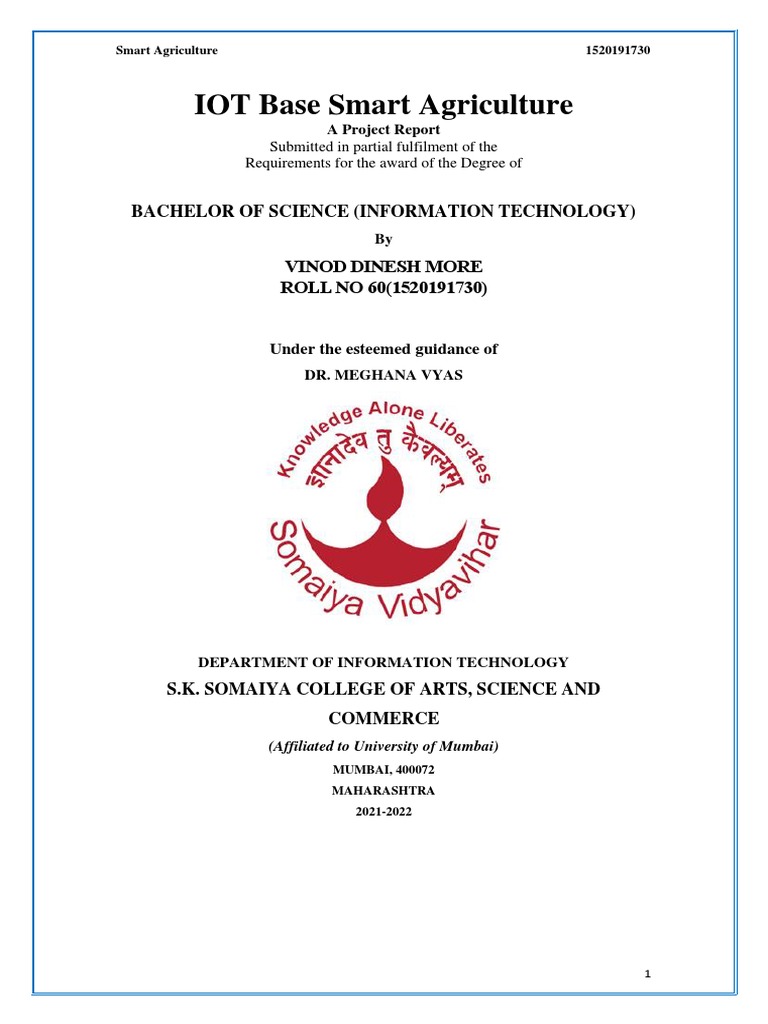 IOT Base Smart Agriculture - VinodMore - 60 | PDF | Class (Computer ...