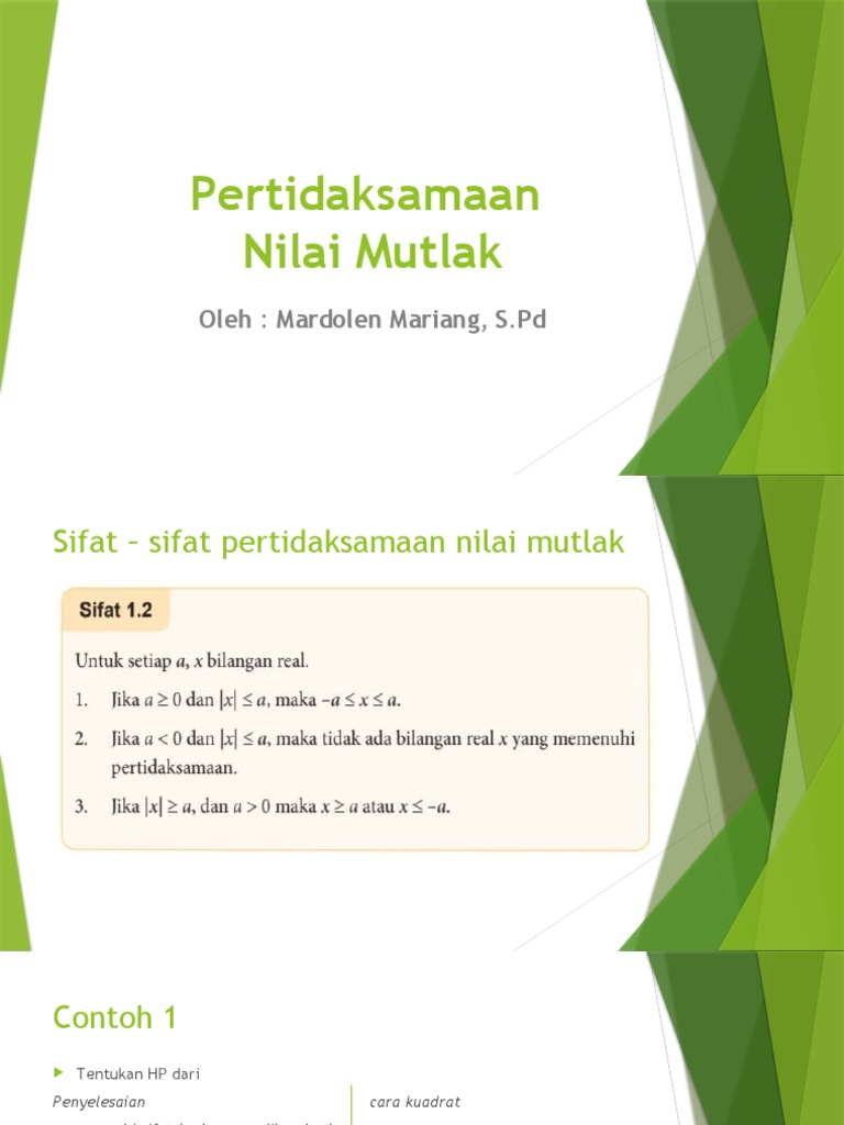 04 Pertidaksamaan Nilai Mutlak | PDF