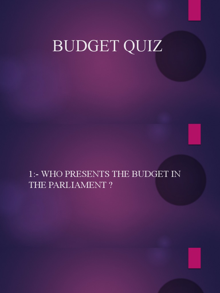 Budget Quiz | PDF