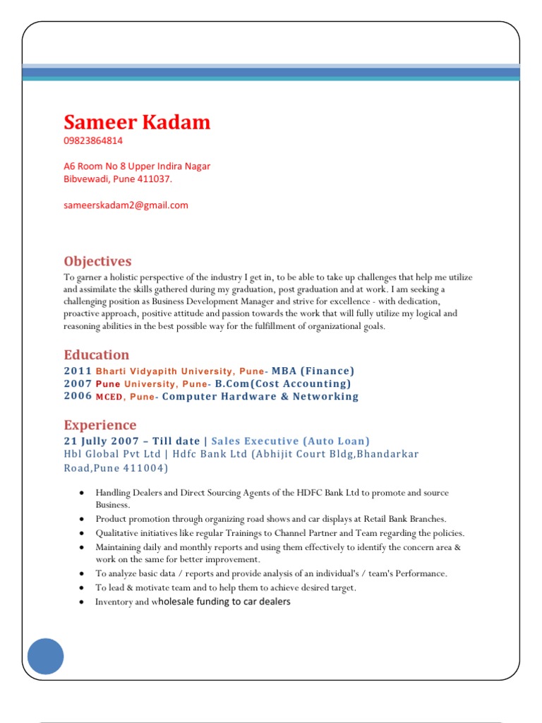 Sameer CV | PDF | Career & Growth