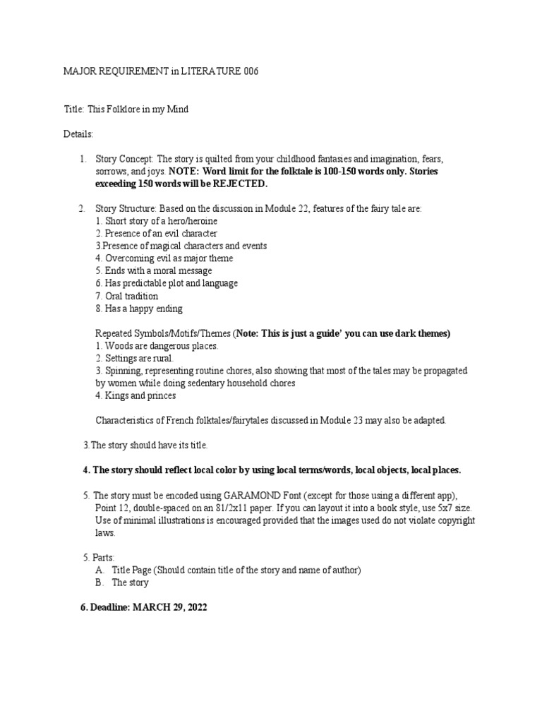 Major Requirement in Literature 006 | PDF