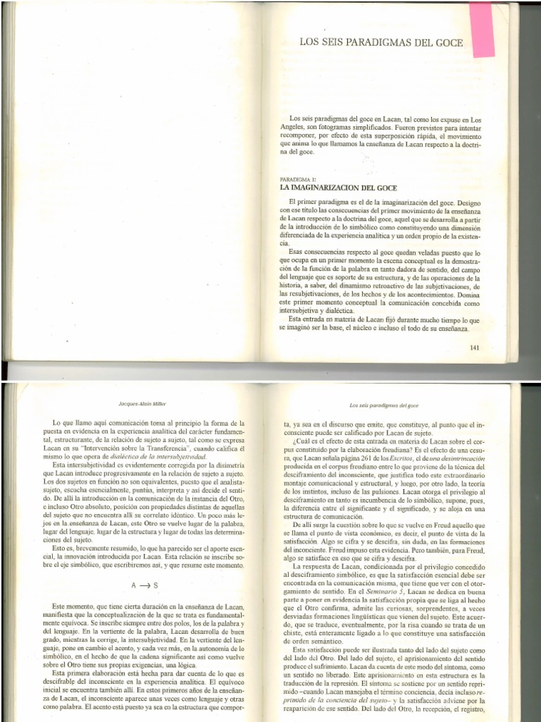 Miller - Los Seis Paradigmas Del Goce | PDF