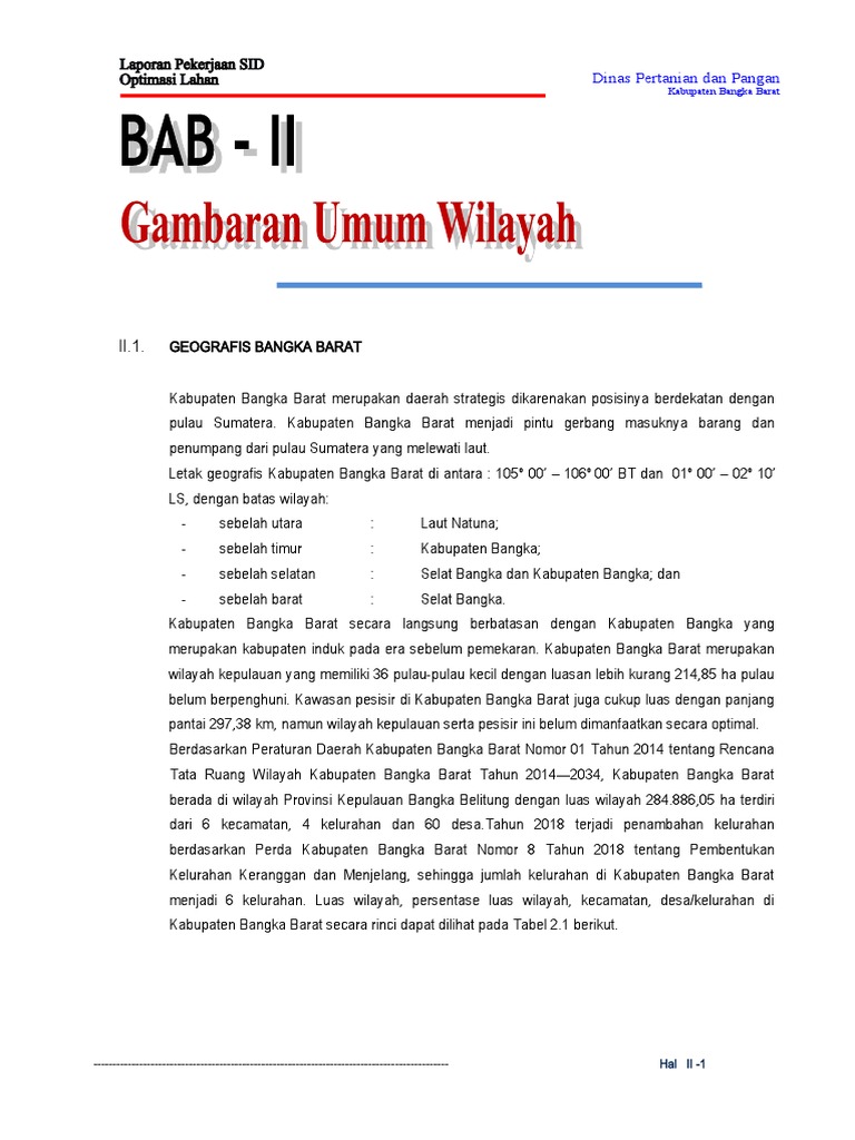 Geografi dan Topografi Bangka Barat | PDF