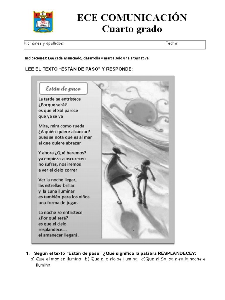 Evaluaciones Tipo ECE Comprensión Lectora de 4 | PDF