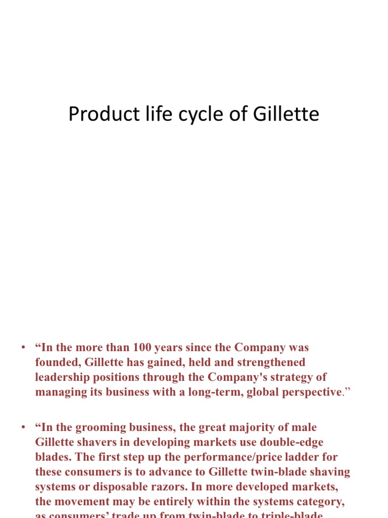 Product Life Cycle of Gillette | PDF