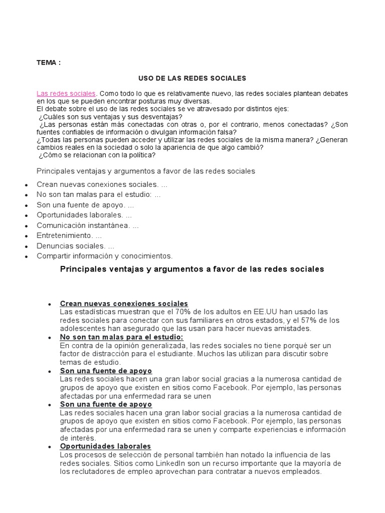 Las Redes Sociales | PDF | Servicio de redes sociales | Facebook