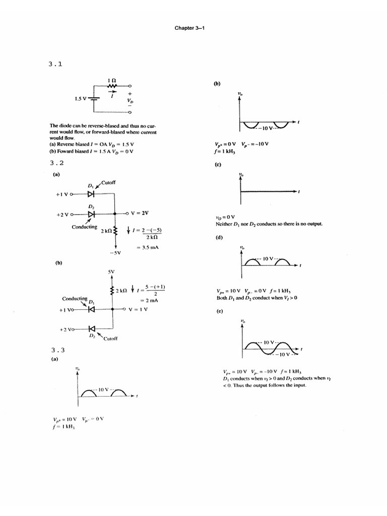 Diodes Solution Microelectronic Circuits 6th | PDF