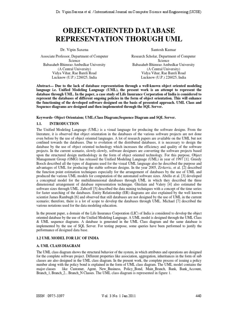 UML-Based Object-Oriented Database Design | PDF | Unified Modeling ...
