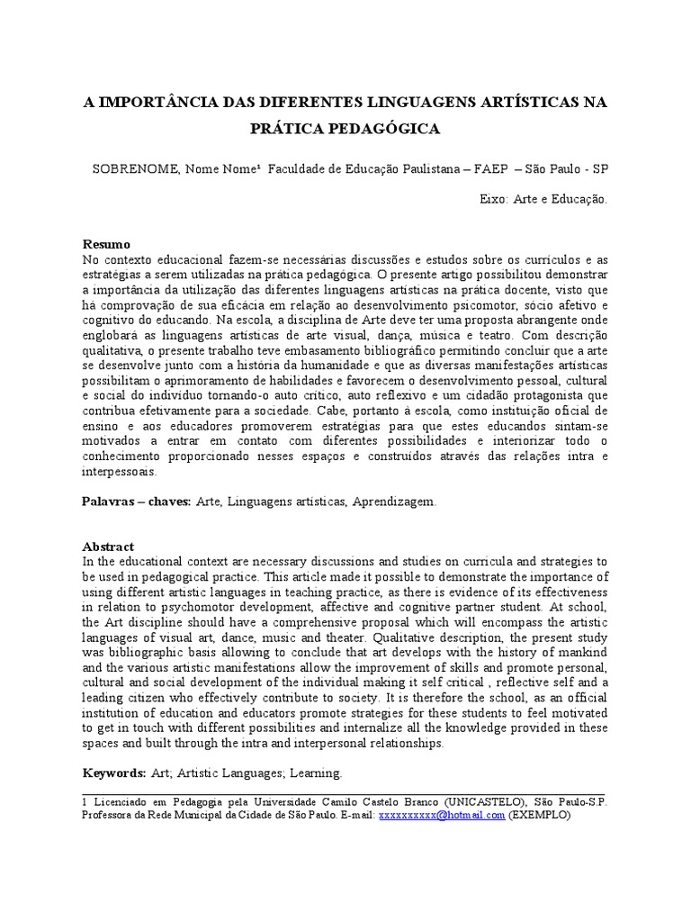 Modelo de Artigo Academico | PDF
