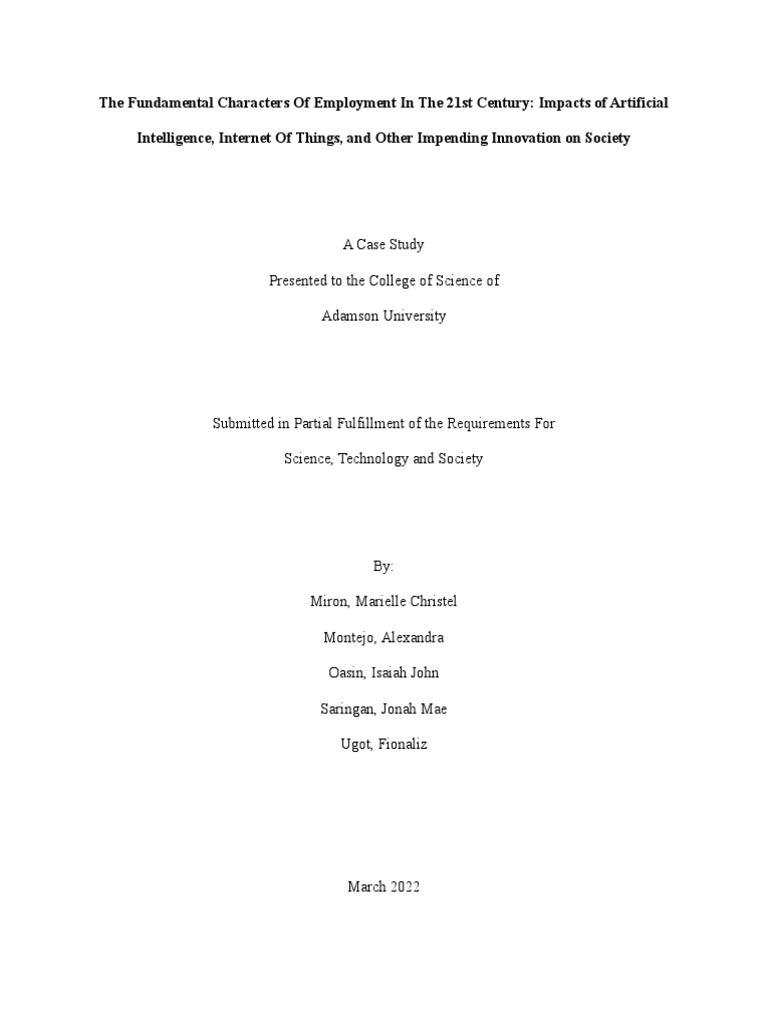 STS Group 1 | PDF | Artificial Intelligence | Intelligence (AI) & Semantics