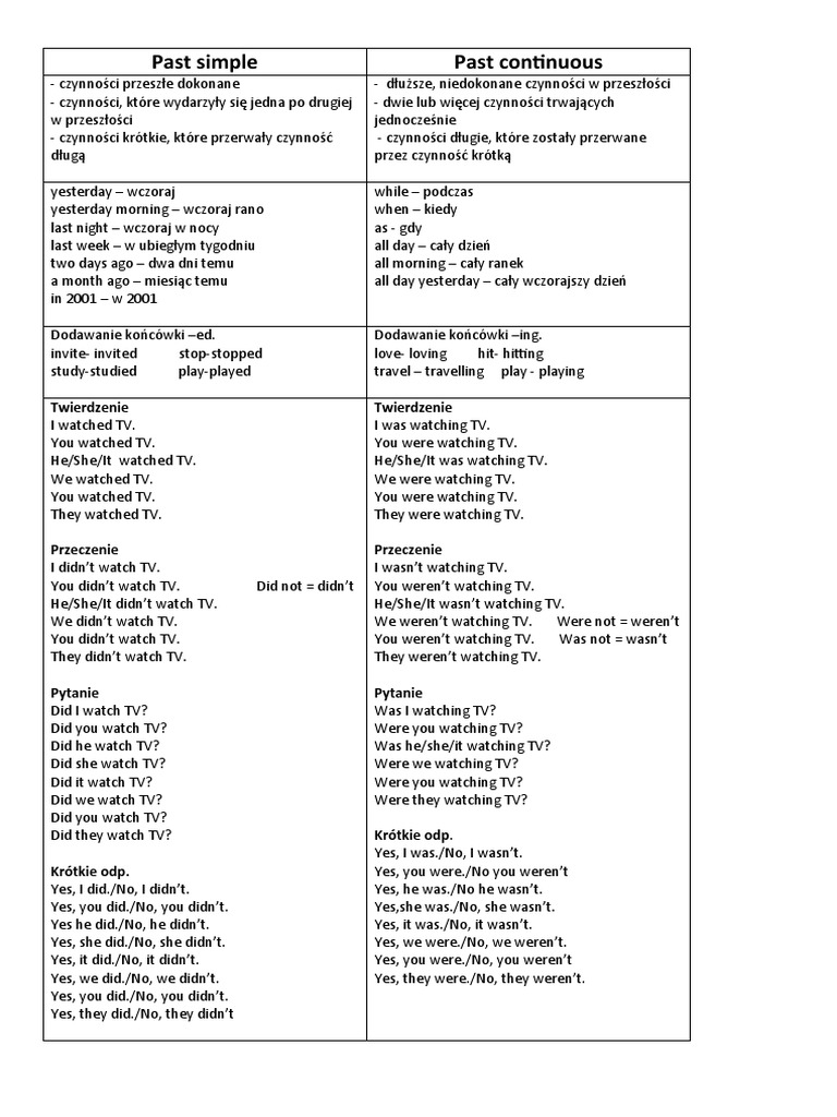 Past Simple Past Continuous | PDF