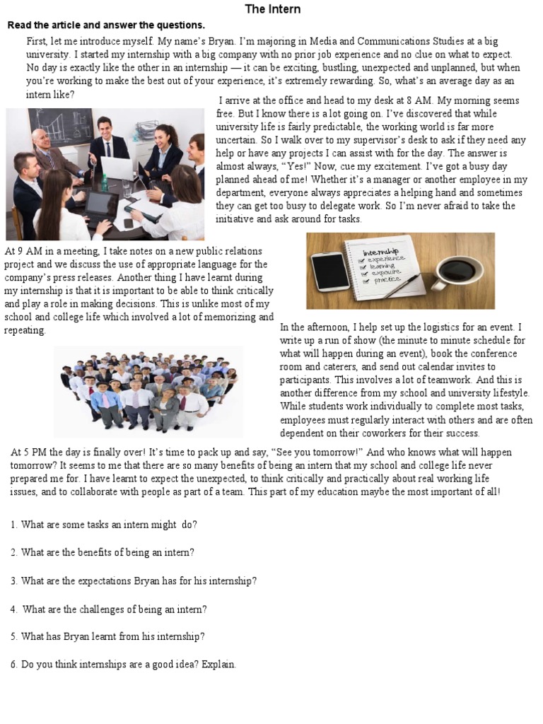 The Intern | PDF | Internship | Job Hunting