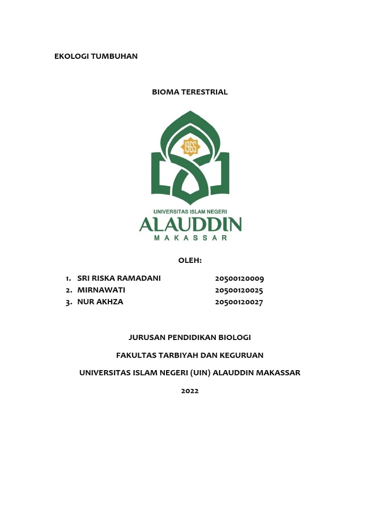 Makalah KLP 8-Bioma Terestrial | PDF