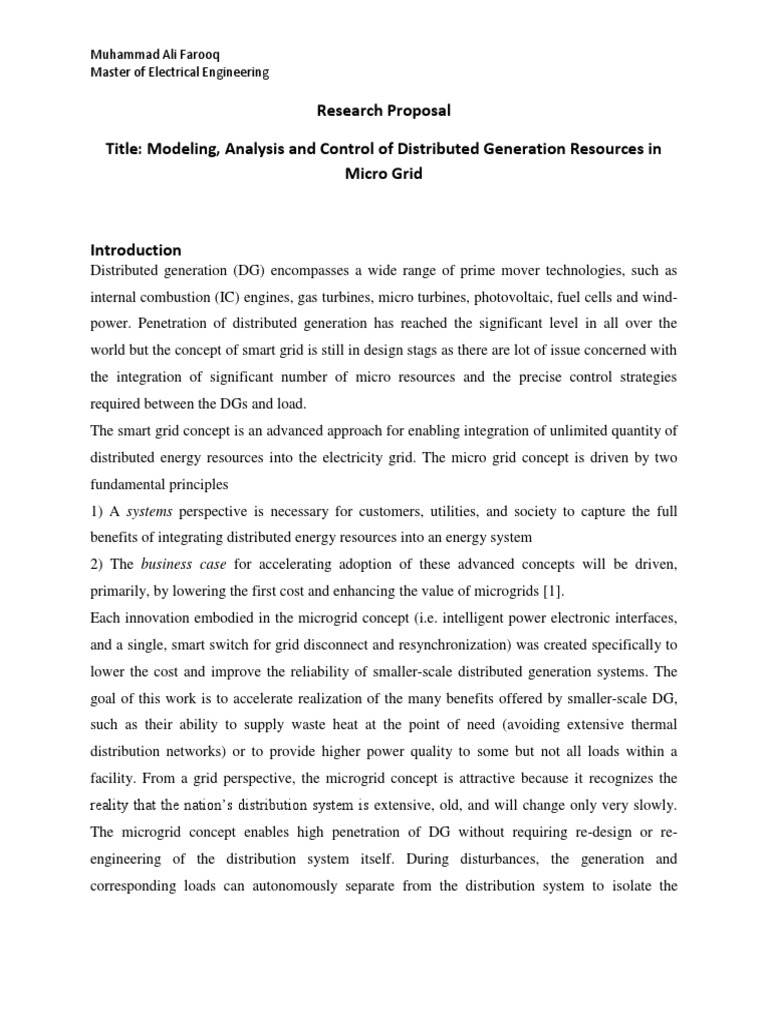 Smart Grid Proposal | PDF | Distributed Generation | Electrical Grid