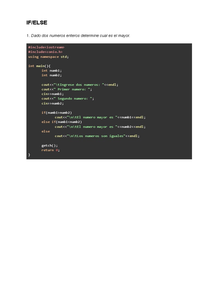 If - Else C++ | PDF