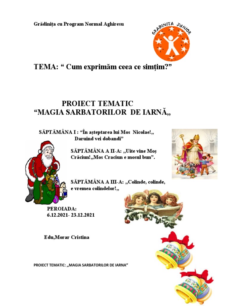 Proiect Tematic Magia Sarbatorilor de Iarna Lenuta | PDF