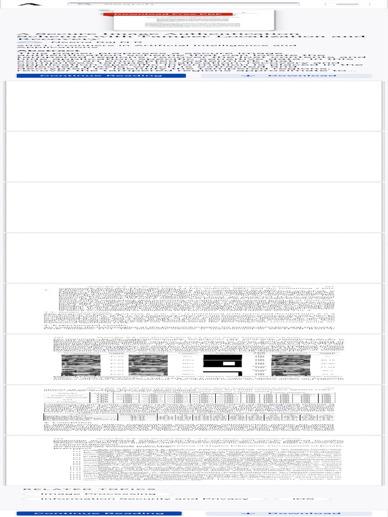 Pdf A Secure Image Authentication Scheme With Tamper Localization And Recovery Neena Raj N R