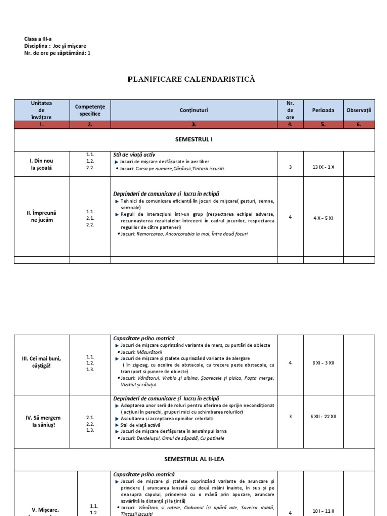 2 Joc Si Miscare | PDF