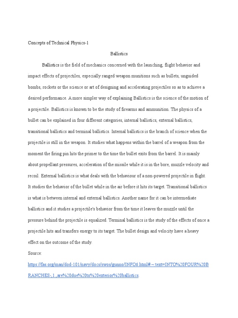 The Physics of Ballistics | PDF