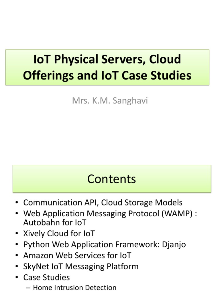 Iot Physical Servers Cloud Offereings Iot Case Studies | PDF | Amazon Web Services | Cloud Computing