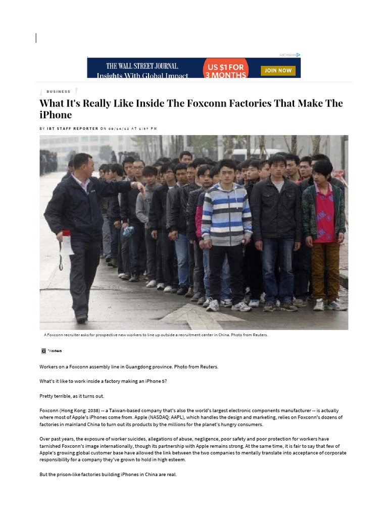 Foxconn Assembly Line | PDF | Apple Inc. | I Phone