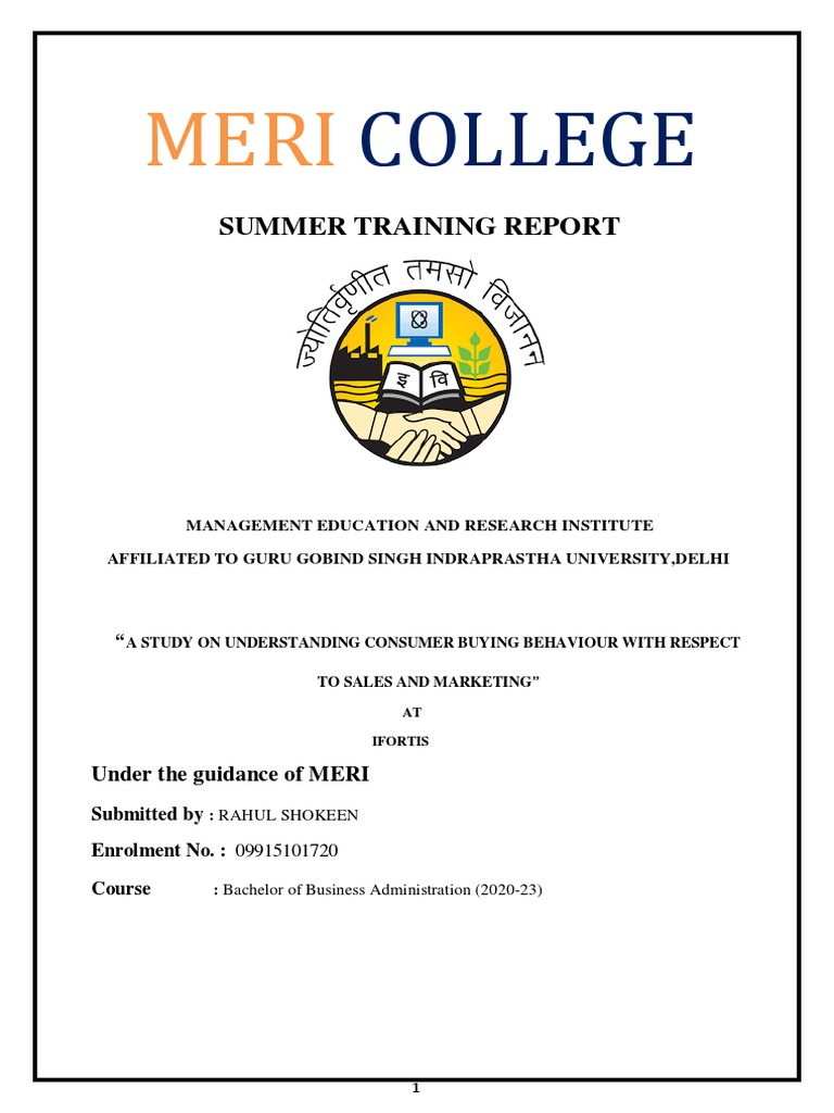 Summer Training Report | PDF