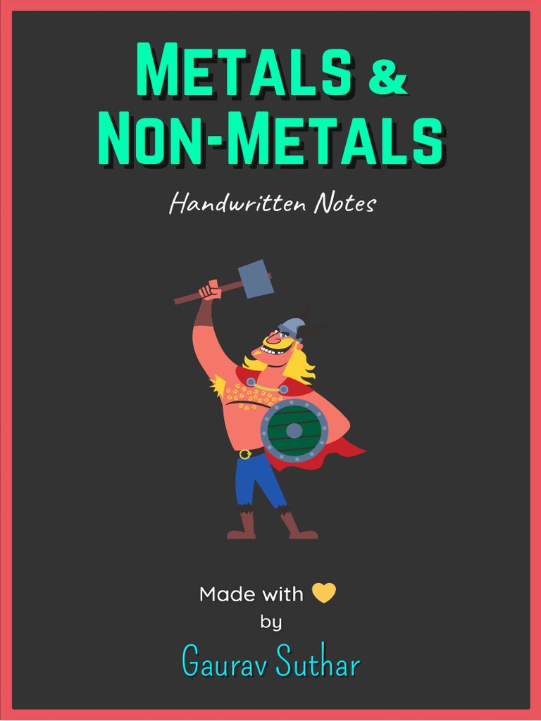Class 10 Metals and Non-Metals Notes | PDF | Oxide | Hydroxide