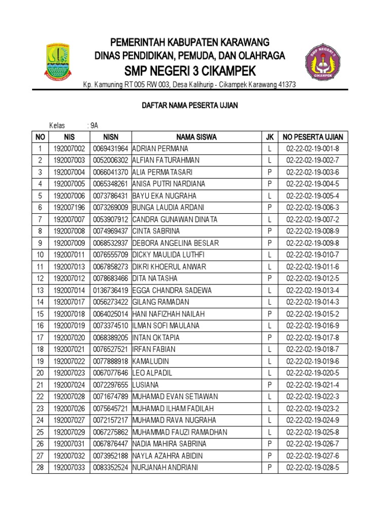 Daftar Nama Siswa | PDF
