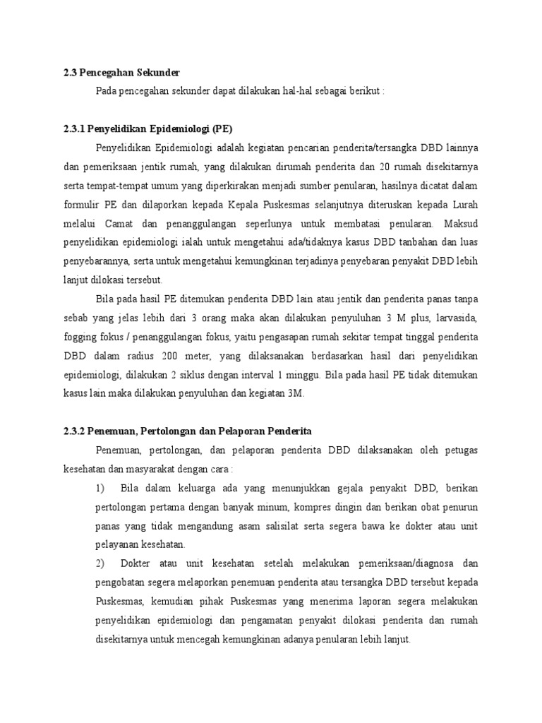 Pencegahan dan Penanganan DBD | PDF | Kesehatan Holistik | Sains & Matematika