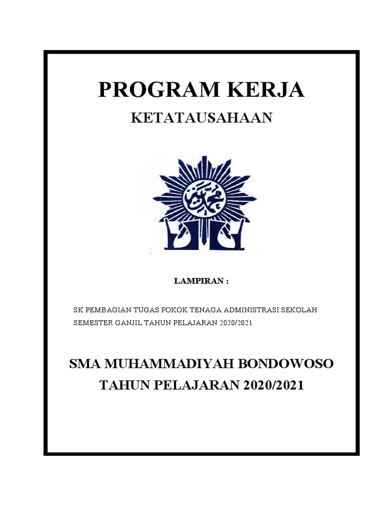 Program Kerja Tata Usaha Sekolah | PDF